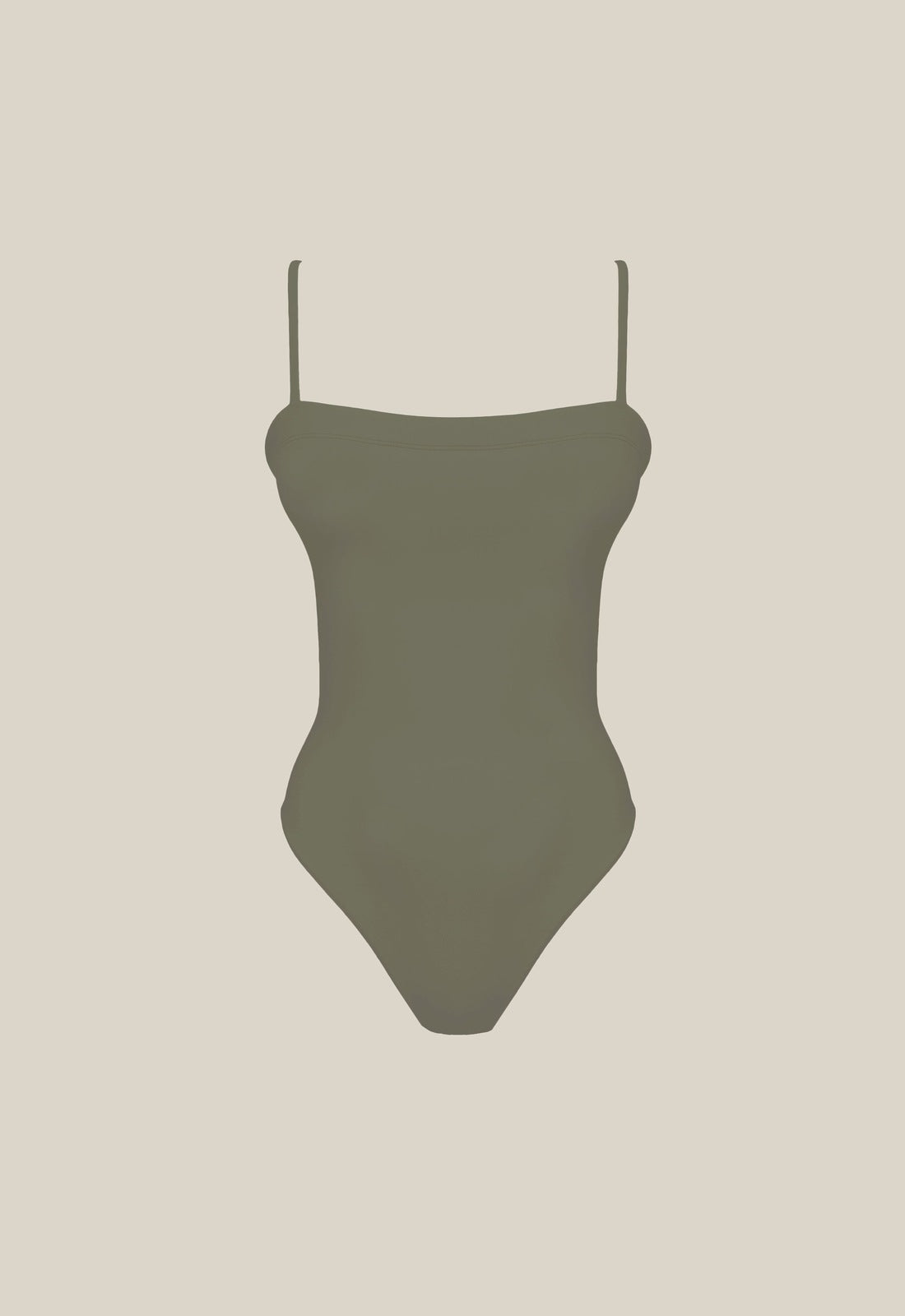 Beige One Piece Swimsuit